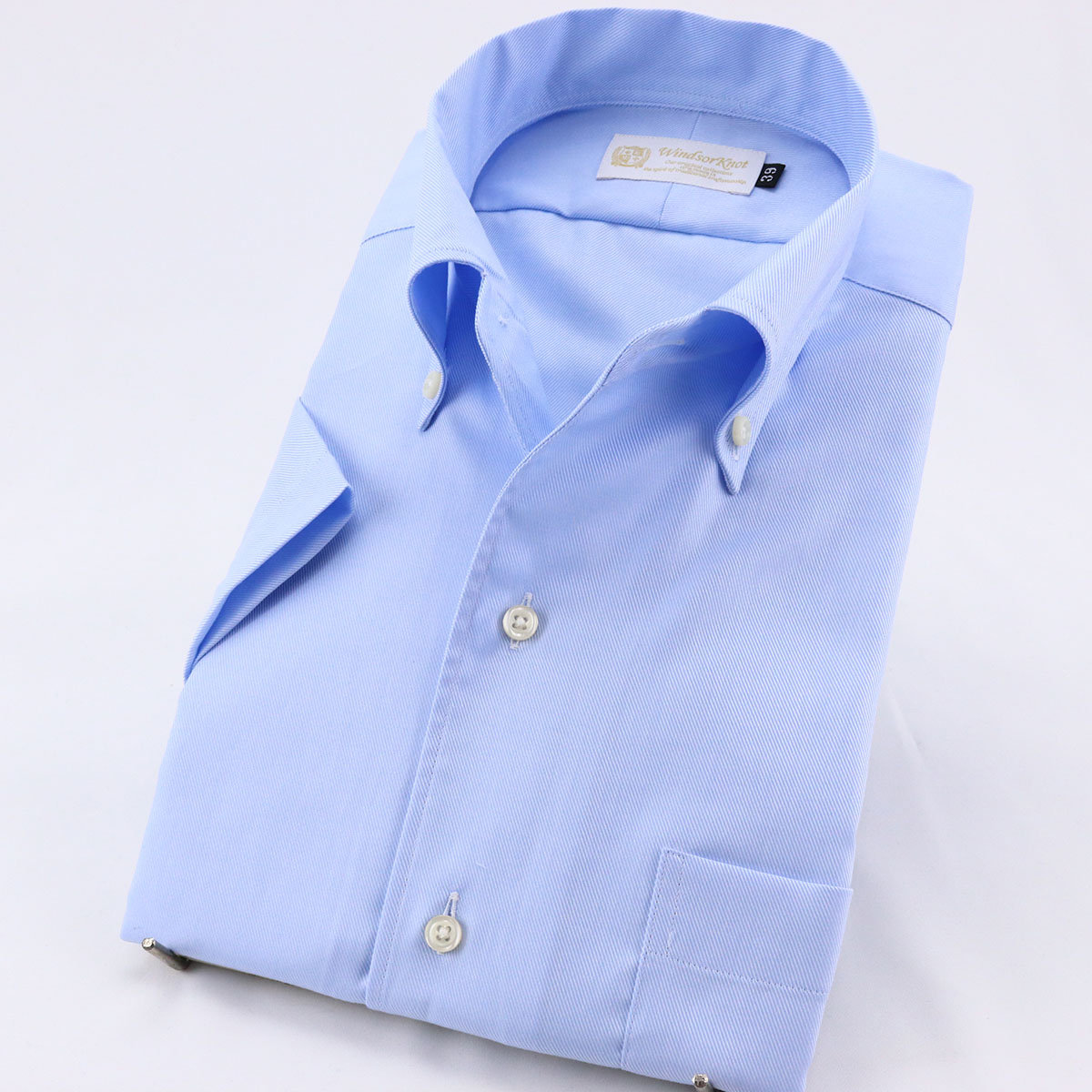 ドレスシャツ ワイシャツ 半袖 ボタンダウン ワンピースカラー シャツ